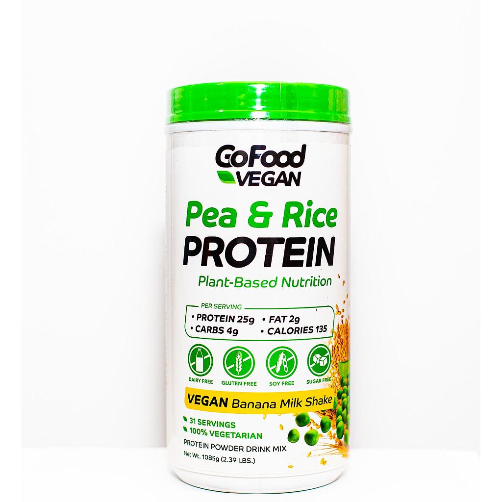 ASN Gofood Vegan Pea&Rice Protein-31Serv.-1085G-Banana Milk Shake ...